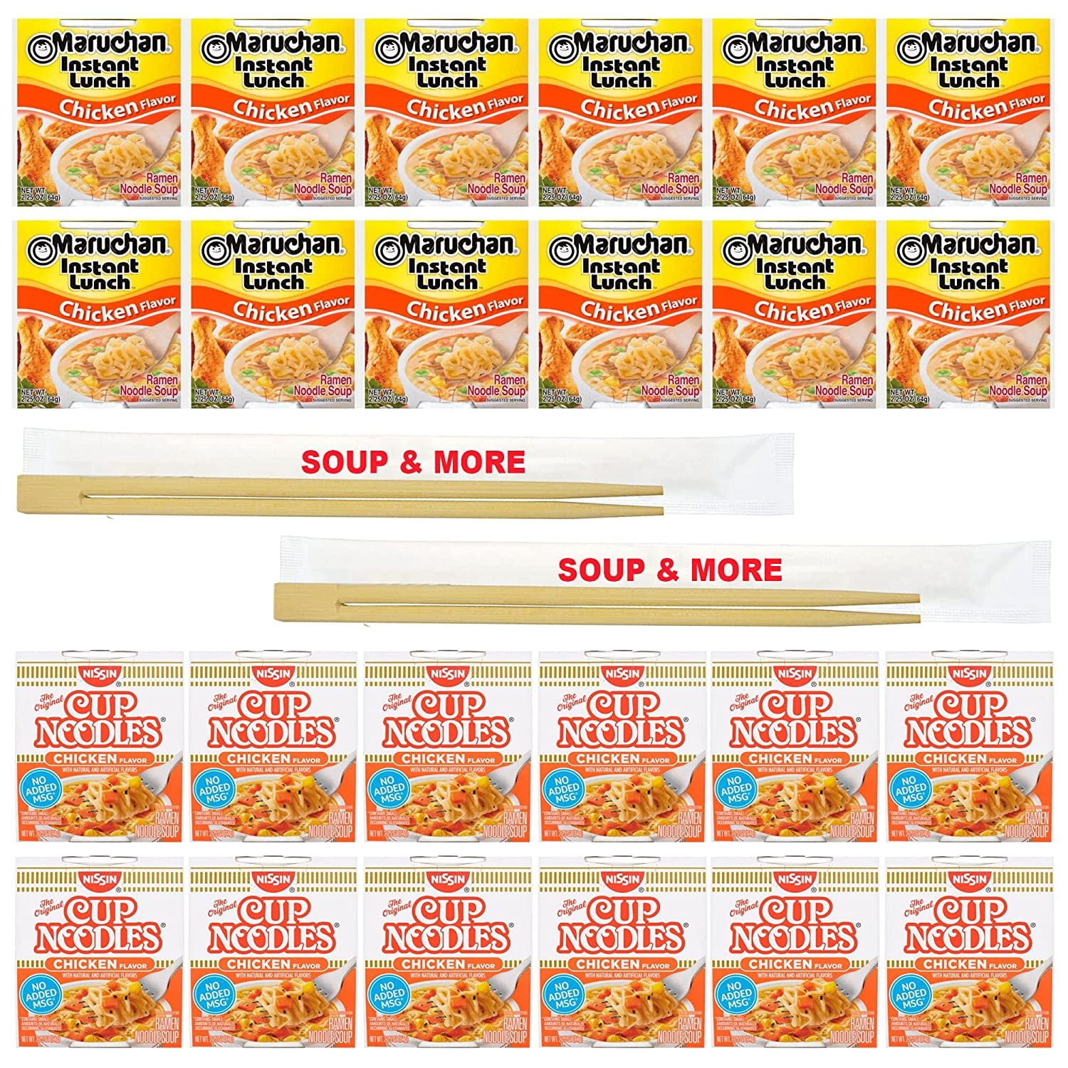 Maruchan Ramen Instant Chicken Soup 12 Noodles Cups & 12 Nissin cup ...
