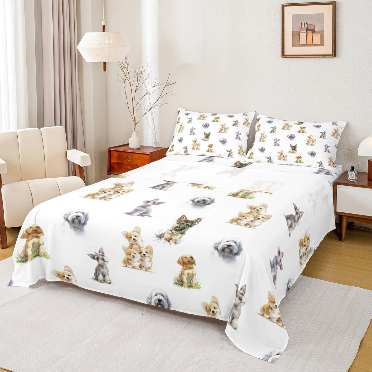 Click here for Erosebridal Cute Dog Bed Sheets Queen pet Animal B... prices