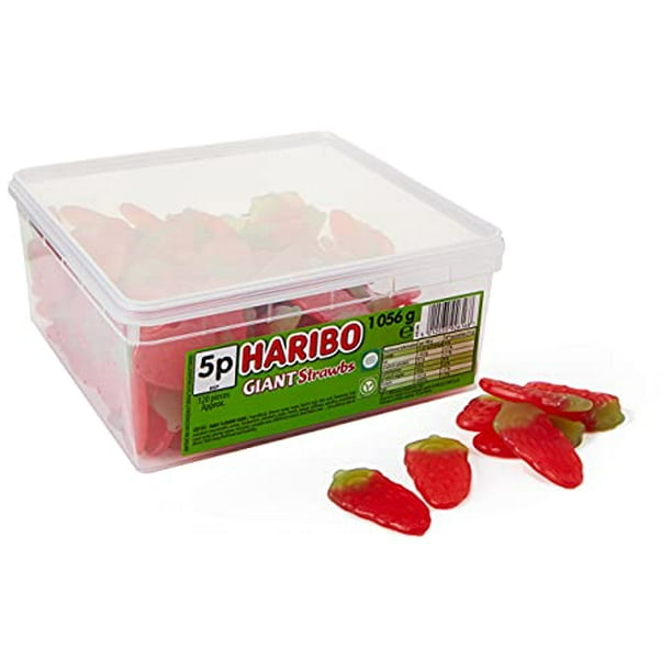 Haribo Giant Strawberries Original Haribo Giant Strawbs Tub Imported ...