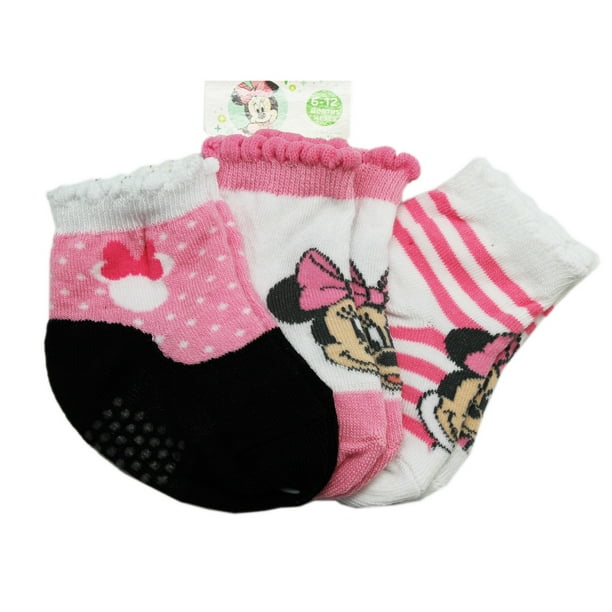 Disney's Minnie Mouse Pink and White Colored Baby Socks (3 Pairs ...