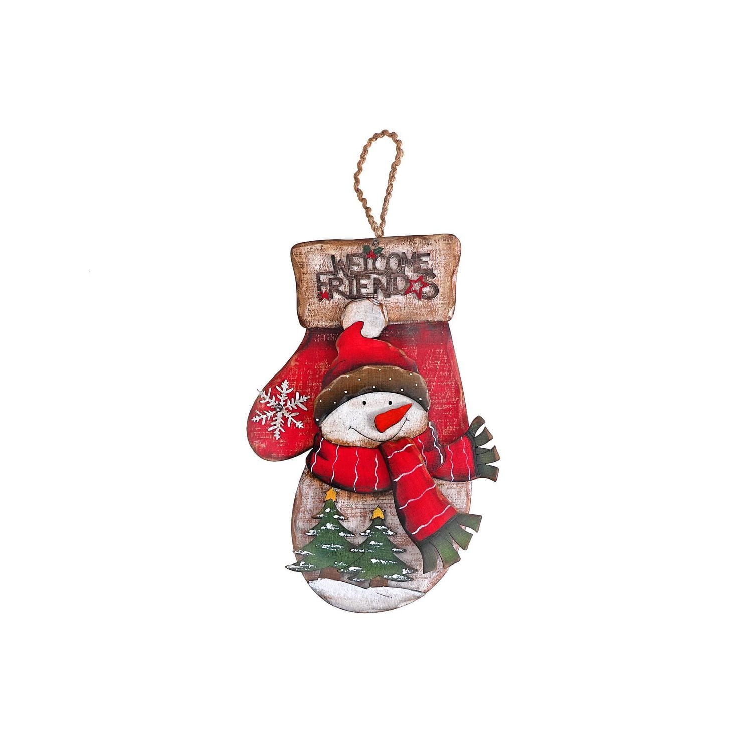 Click here for Ih Casadécor Wooden Snowman On Mitt Wall Hanger (W... prices
