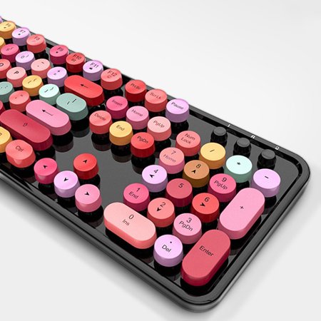 2.4GHz Color Mixing Round USB Wireless Gaming Keyboard Colored Keyboard ...