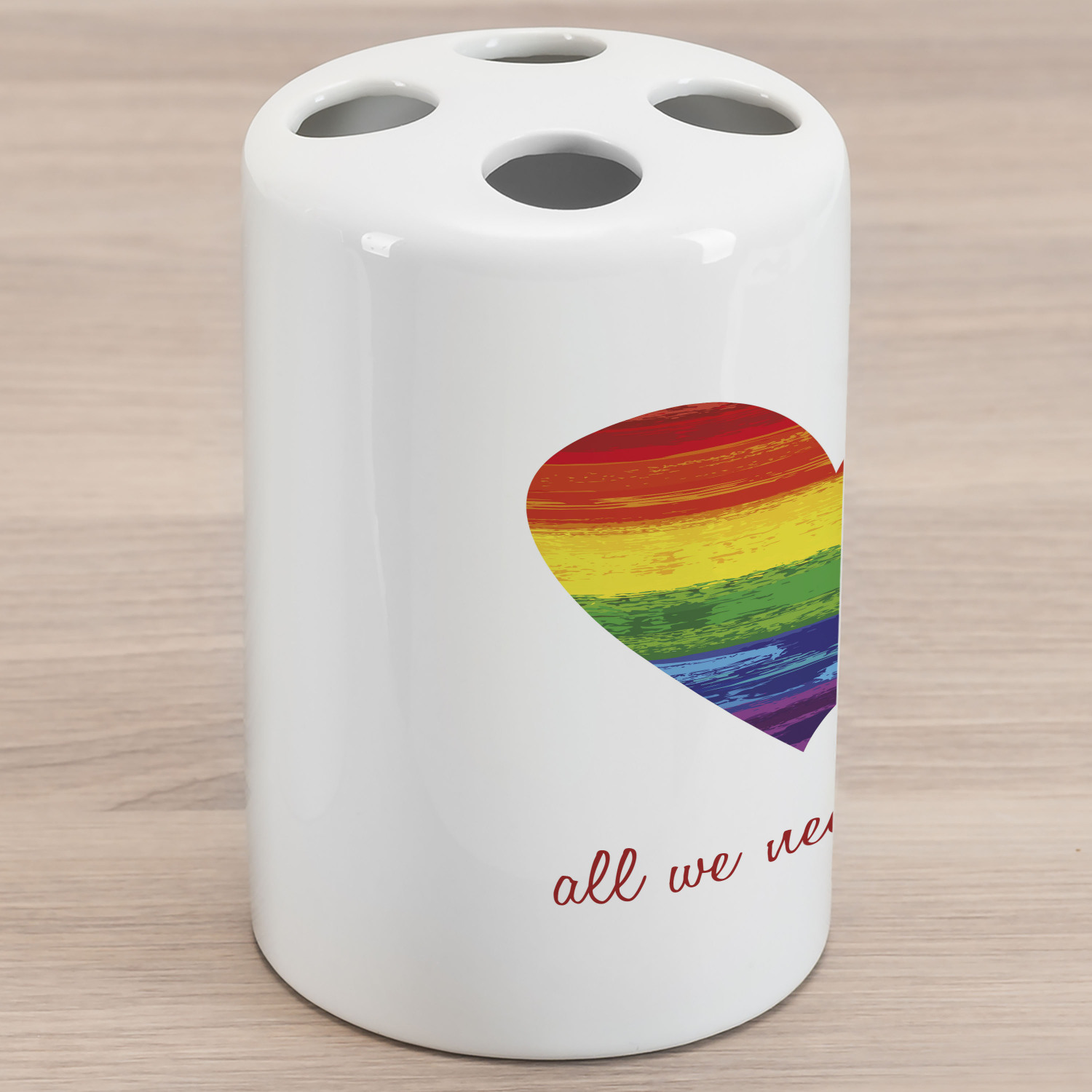 Pride Ceramic Toothbrush Holder, Romantic All We Need Is Love Famous ...