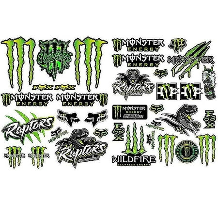 Racing Car Motorcycle Monster Energy Stickers Helmet Decals For Yamaha ...