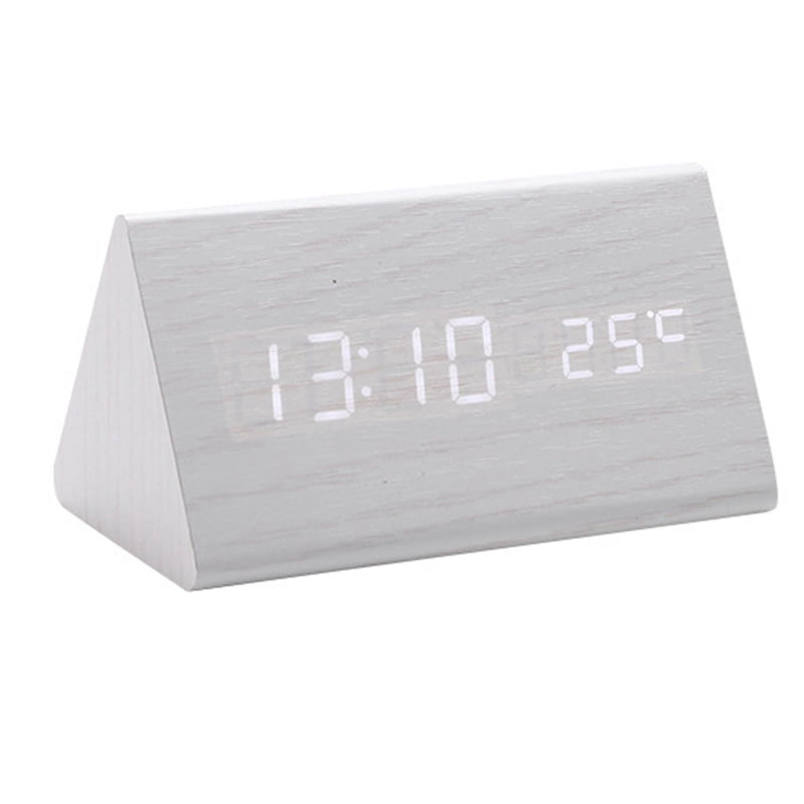 Reloj Digital de Madera con Control de Sonido, LED, Despertador ...