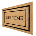First Concept 18 in. W X 30 in. L Black/Brown Welcome Coir Door Mat ...