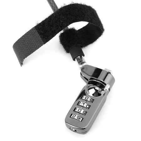 Steel + PVC Material Computer Lock, Black Computer Wire Lock, Anti ...