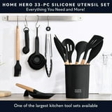 Home Hero Kitchen Utensils Set, 33 Pieces Silicone Black, Cooking ...