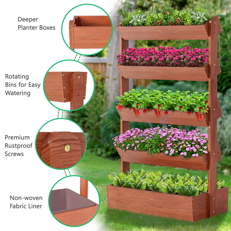 Tiered Wooden Box Planters Outsunny 3 Tier Raised Garden Bed Planter