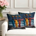 African American Woman Pillow Covers Set of 4, Coastal Ocean Blue ...