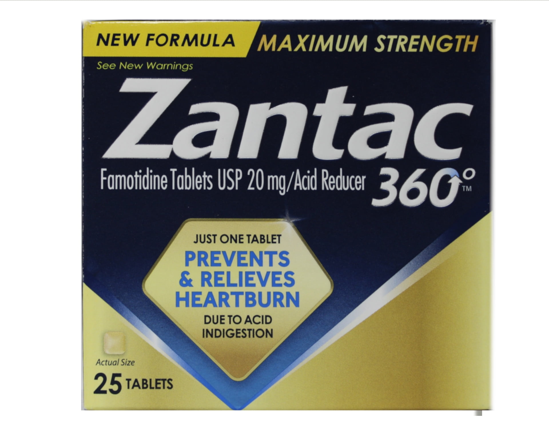 Zantac 360 Maximum Strength 25 Tablets (Pack of 1) - Walmart.com