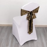 Efavormart 5 Pack Shiny Black Gold Foil Chair Sashes Disco Mirror Ball ...