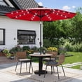10FT Solar Patio Umbrella with 32 LED Lights Outdoor Market Shade UV ...
