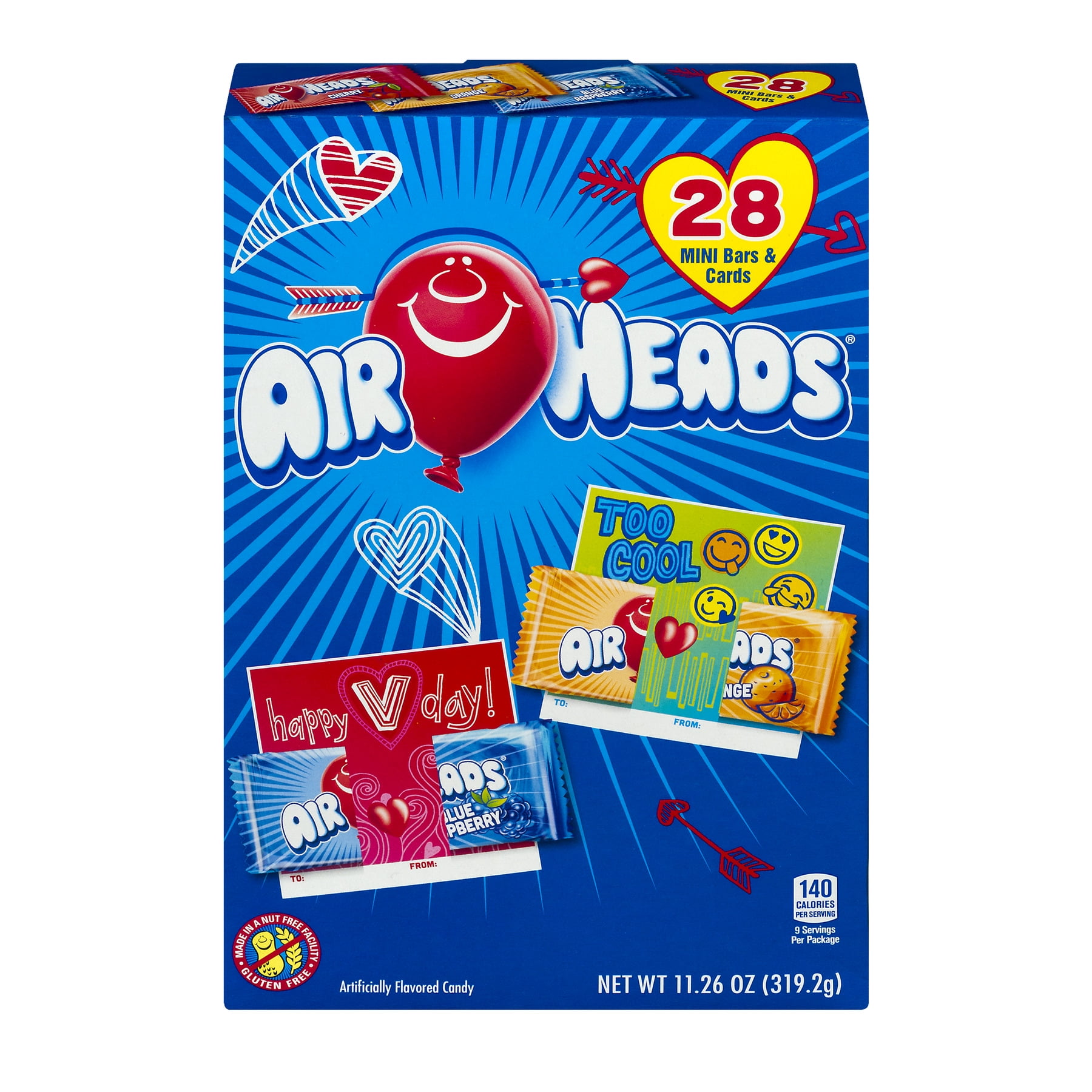 Airheads Valentine Assorted Flavor Candy, 0.4 Oz., 28 Count – Walmart ...