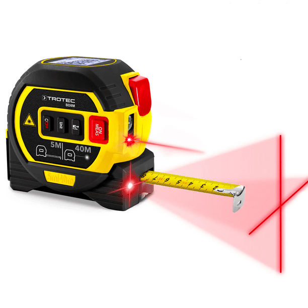 Flexómetro Digital TROTEC Telemetro 3 en 1 Con Láser 40M y Cinta ...