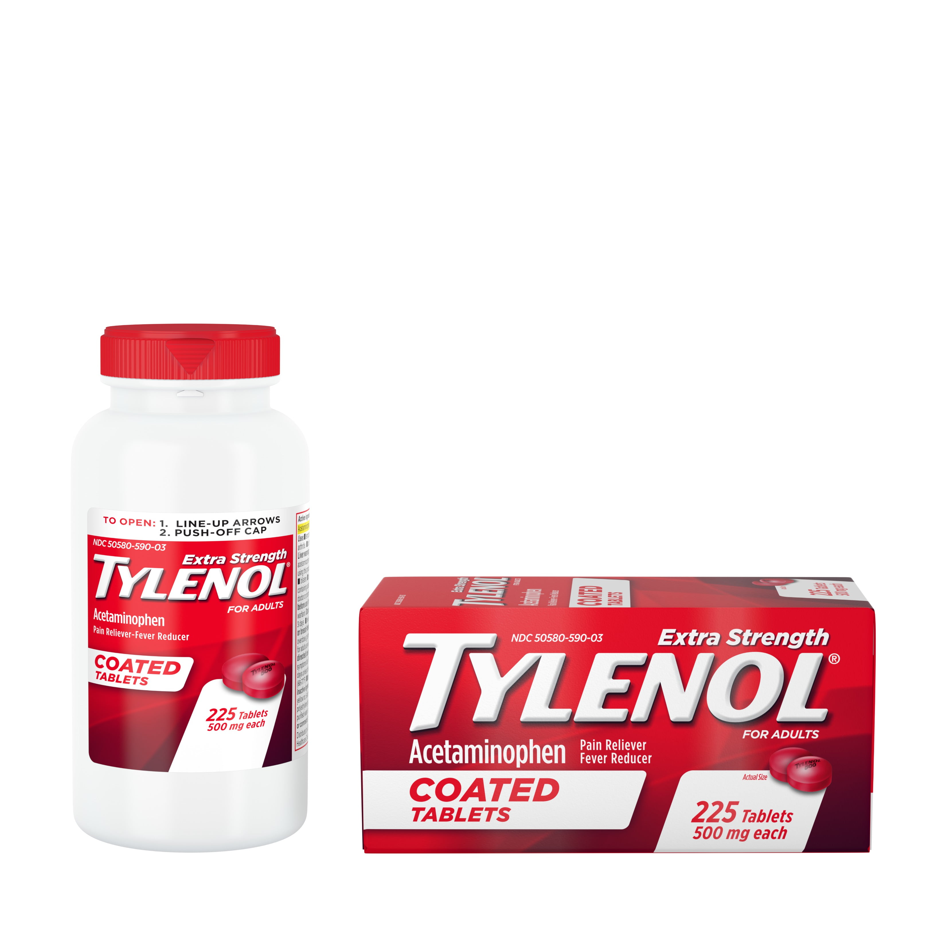 Tylenol Extra Strength Coated Tablets - Acetaminophen - 225ct – BrickSeek
