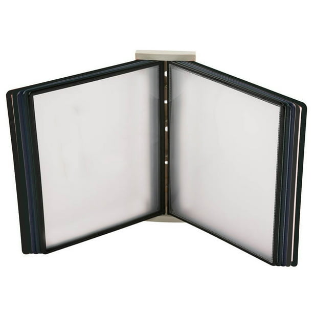M&T Displays Wall Mounting Reference Rack with 10 Black Double-Sided 8 ...