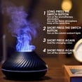 DERCLIVE 130ML Essential Oil Flame Diffuser Humidifier with Fire LED Light, Auto Shut-Off ...