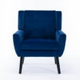 Soft Velvet Armchair Sofa, Velvet Upholstered Accent Chair with Black ...
