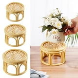 EZLIFE Rattan Round Riser Plant Stand Rattan Wicker Plant Stand Rattan ...