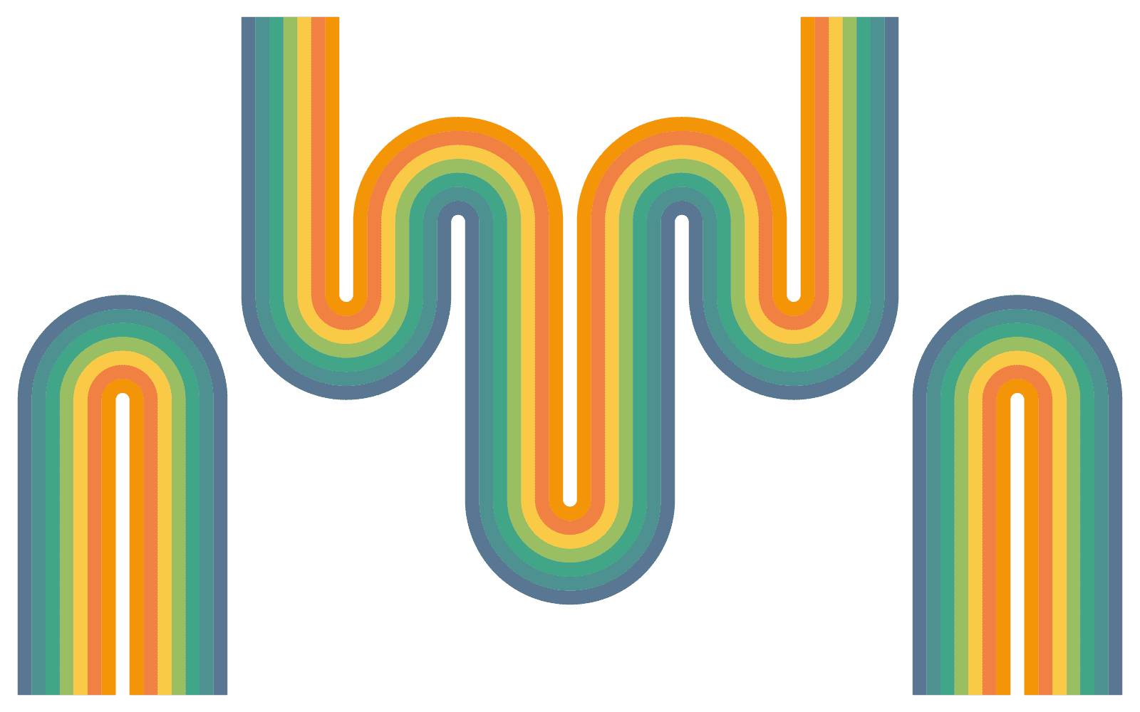 Stylish Groovy Rainbow Track Pattern 20" x 32" Vinyl Home Living Room ...