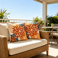 ARLAJO 2026 New Orange Blue Flower Pillow Covers 16X16" Set of 2 Fall ...
