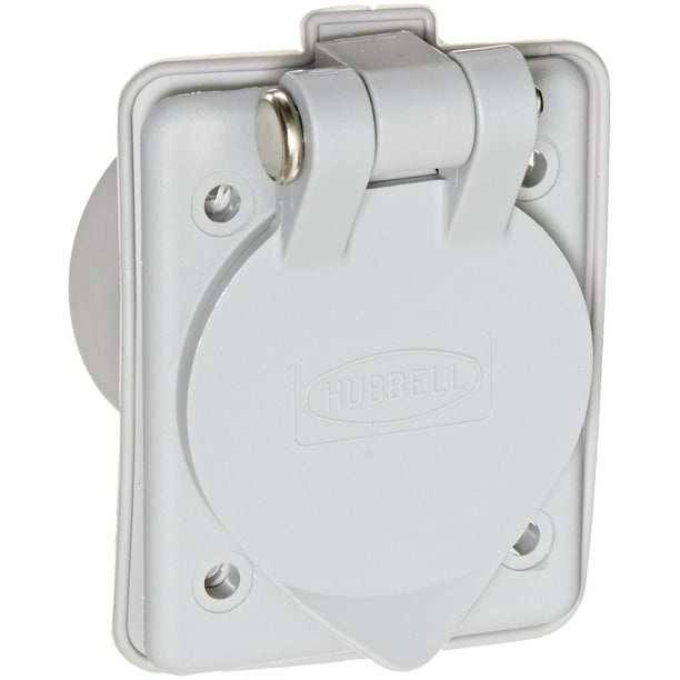 Hubbell HBL61CM64 Compact Gray Nylon Weatherproof Panel Mount Inlet ...