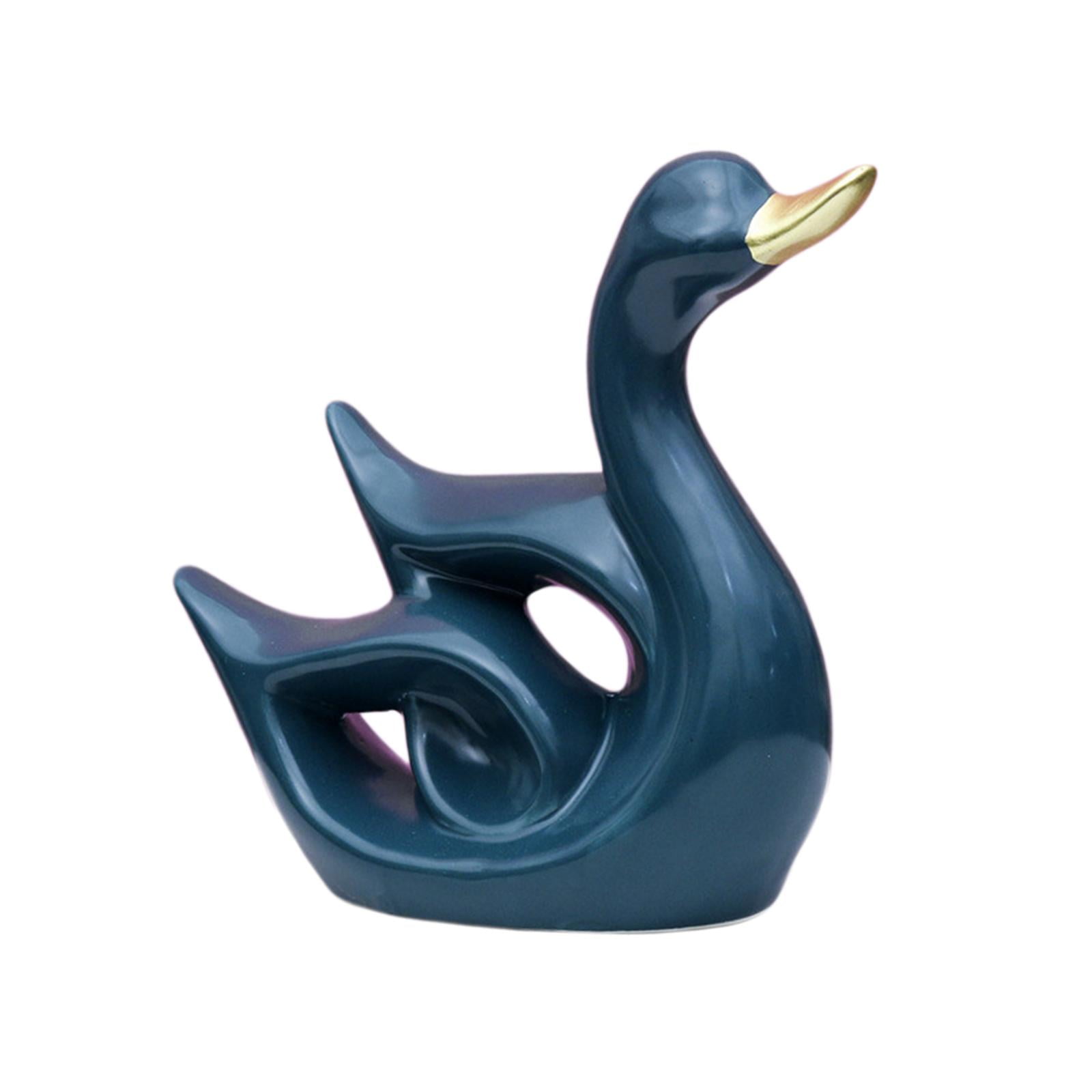 Swan Figurines Ceramic Couple Swans Statues Ceramic Craft Collection ...