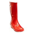 Women Red Rubber Rain Boots, Wedge Heel Design w/ Cotton Lining ...