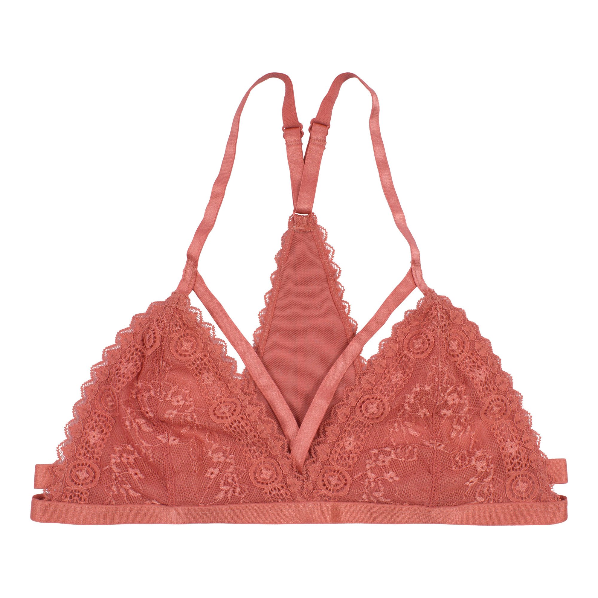 TOLD Clothing Cage Front Racerback Lace Bralette Bra - Walmart.com