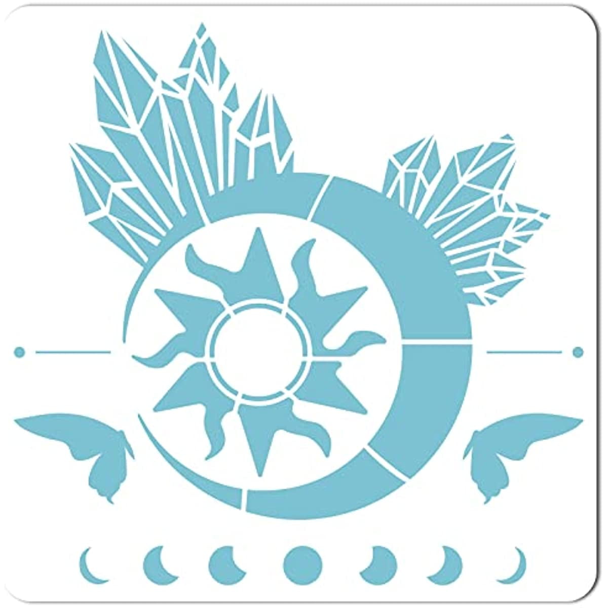 Large Moon Sun Stencil Energy Stencils for Painting on Wood 12x12 Inch ...
