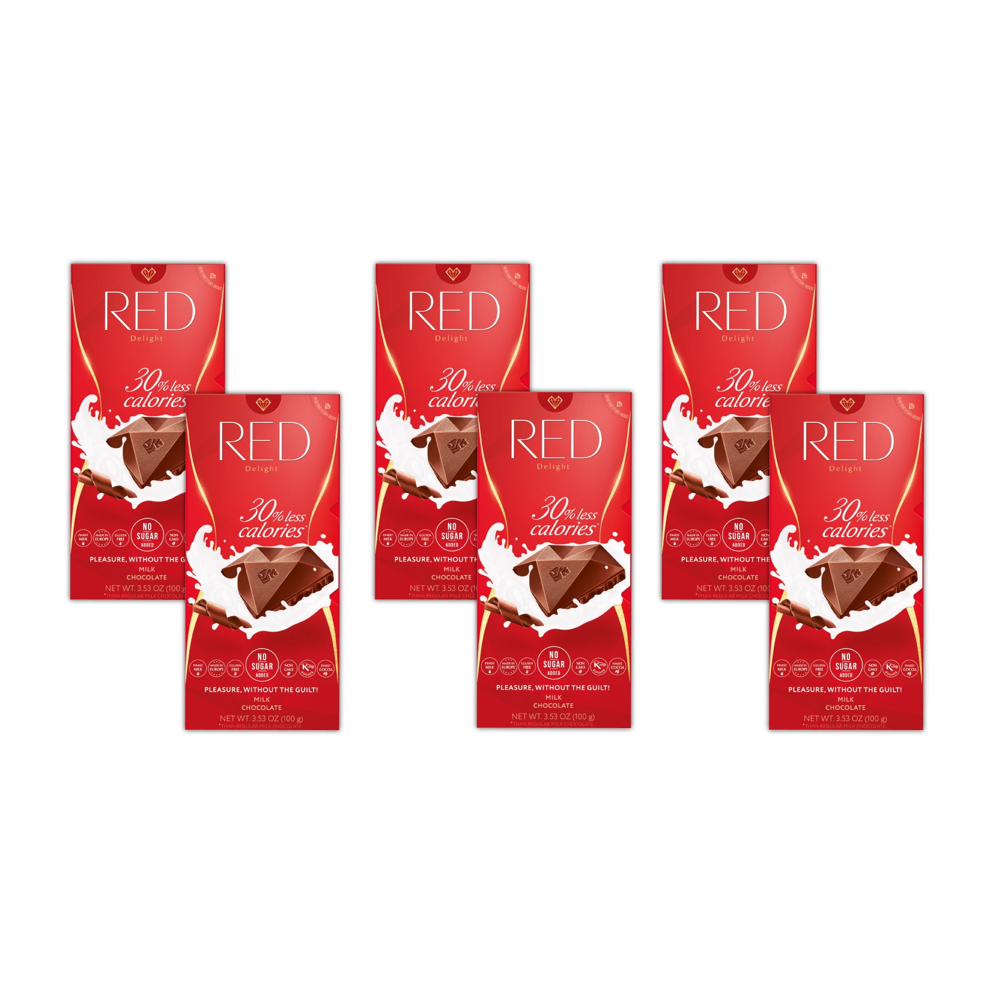 RED Chocolate Milk Chocolate - Piece Count: 6 Pack - Size: 3.53 oz ...