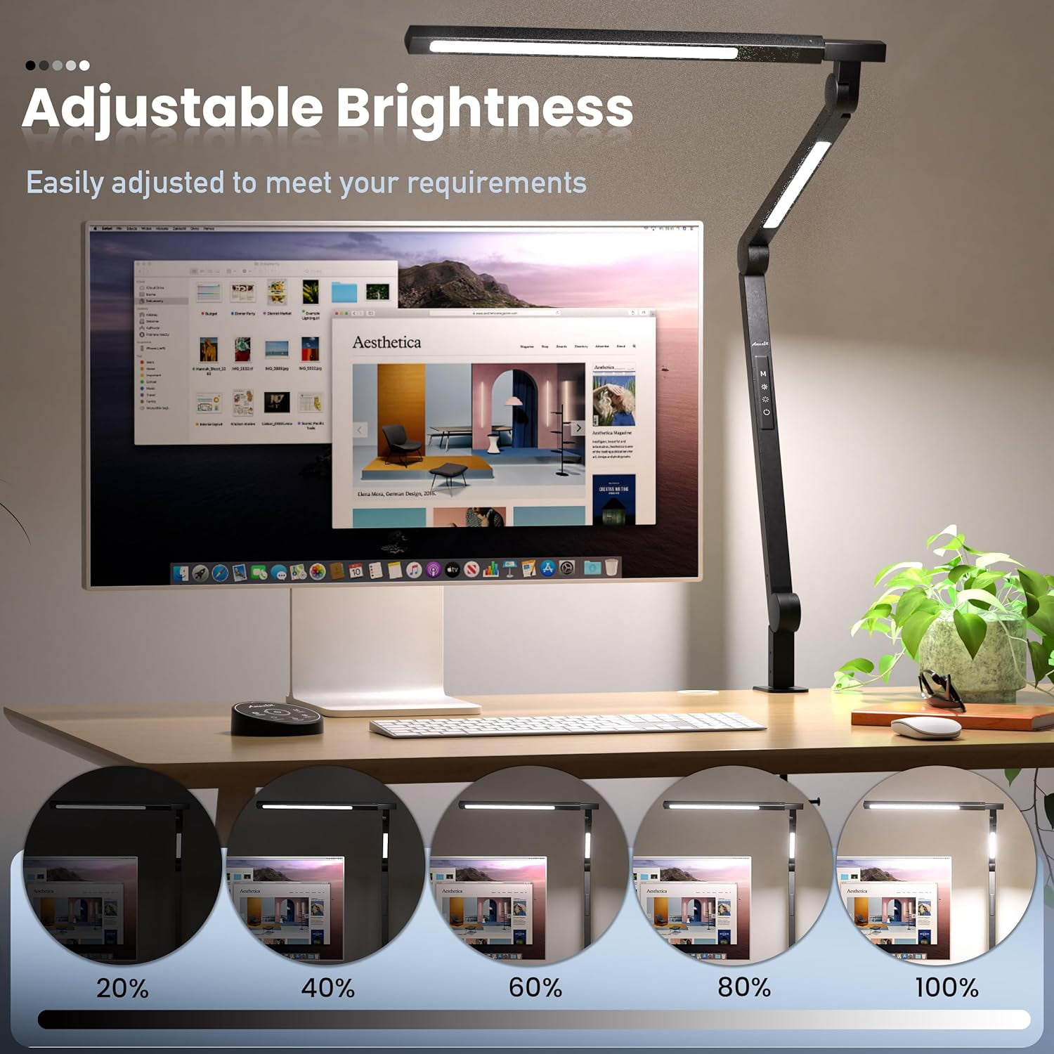 Desk Lamp with Clamp Eye Care Swing Arm Desk Lamp Stepless Dimming Adjustable Color Temperature Modern Architect Lamp with Memory Timing Function for Study Work Home Office 10W Walmart