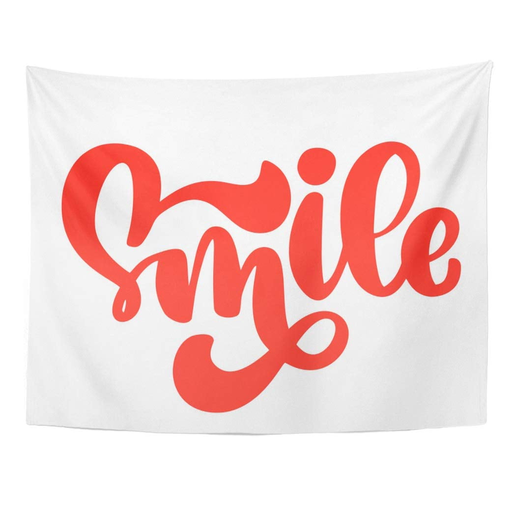 ZEALGNED Cursive Smile Hand Lettering Text Calligraphic Inspirational ...