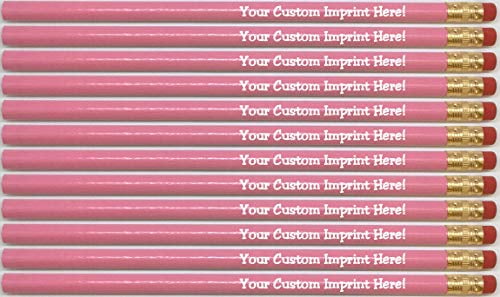 Personalized Custom Pencils - Round - Pastel Colors - White Imprint ...