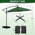 Autlaycil 10 ft Cantilever Offset Outdoor Patio Umbrella with Base ...