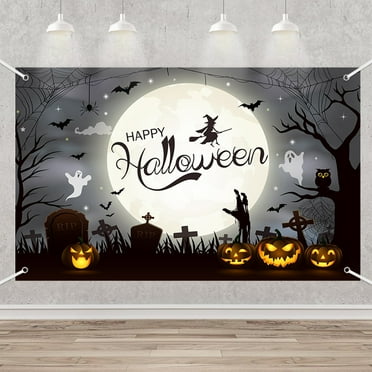 OAVQHLG3B Halloween Banner Halloween Backdrop Halloween Decoration ...