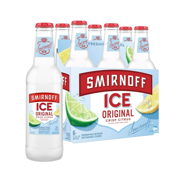 Smirnoff Ice Blue Raspberry Lemonade, 6 Pack Bottles, 11.2 fl oz, 4.5% ...