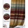 Brown Red Stripe Blackout Curtains for Bedroom Living Room Darkening ...