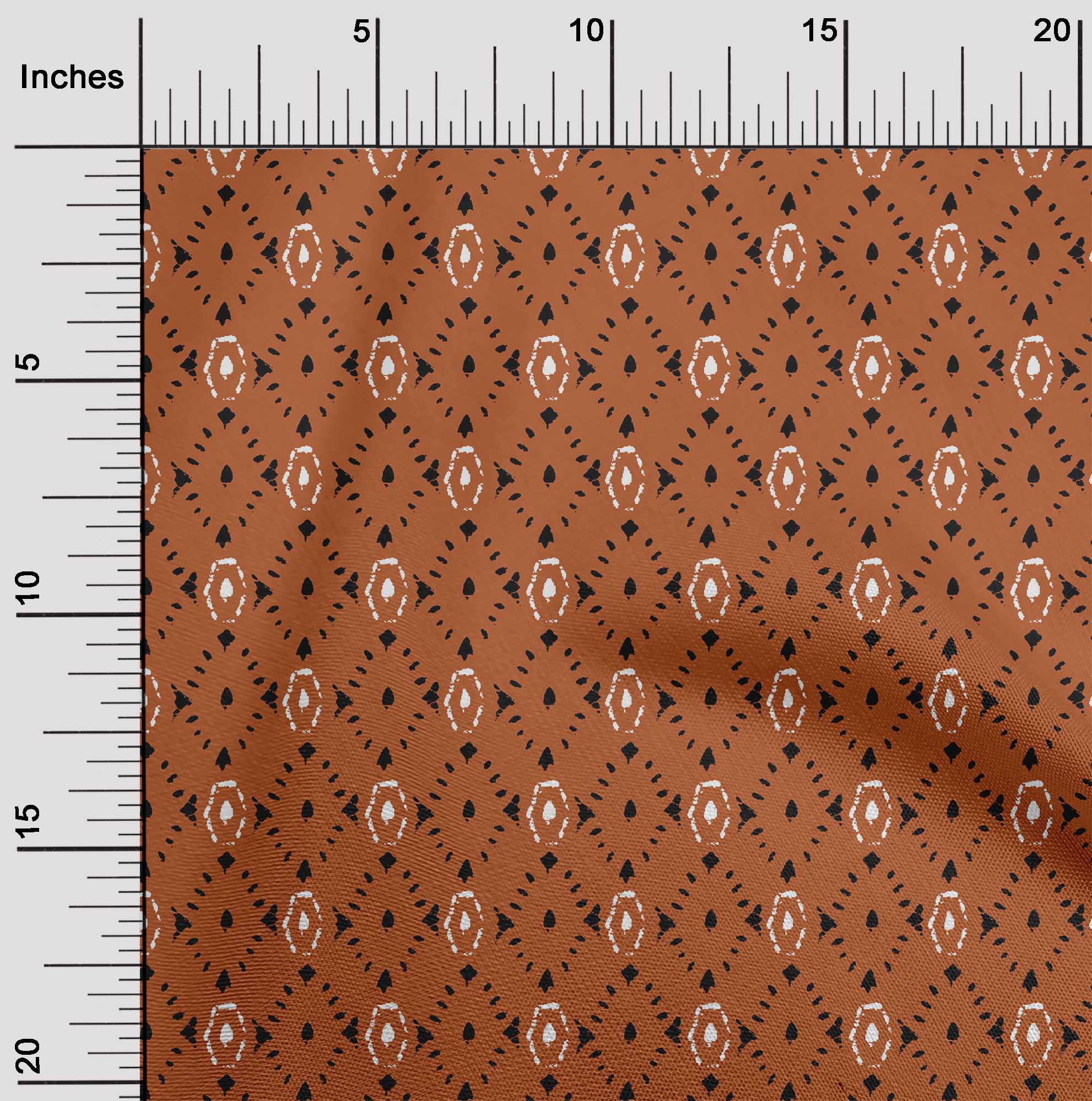 oneOone Cotton Silk Fabric Geometric Block Printed Fabric 1 Yard 42 ...