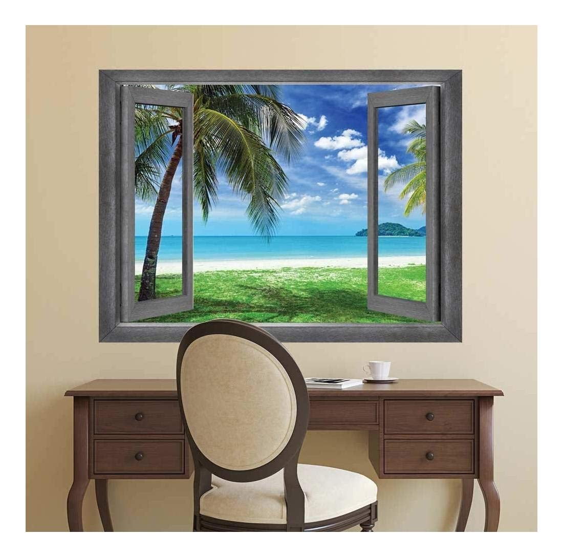 wall26 - Open Window Creative Wall Decor - Vacation View onto a ...