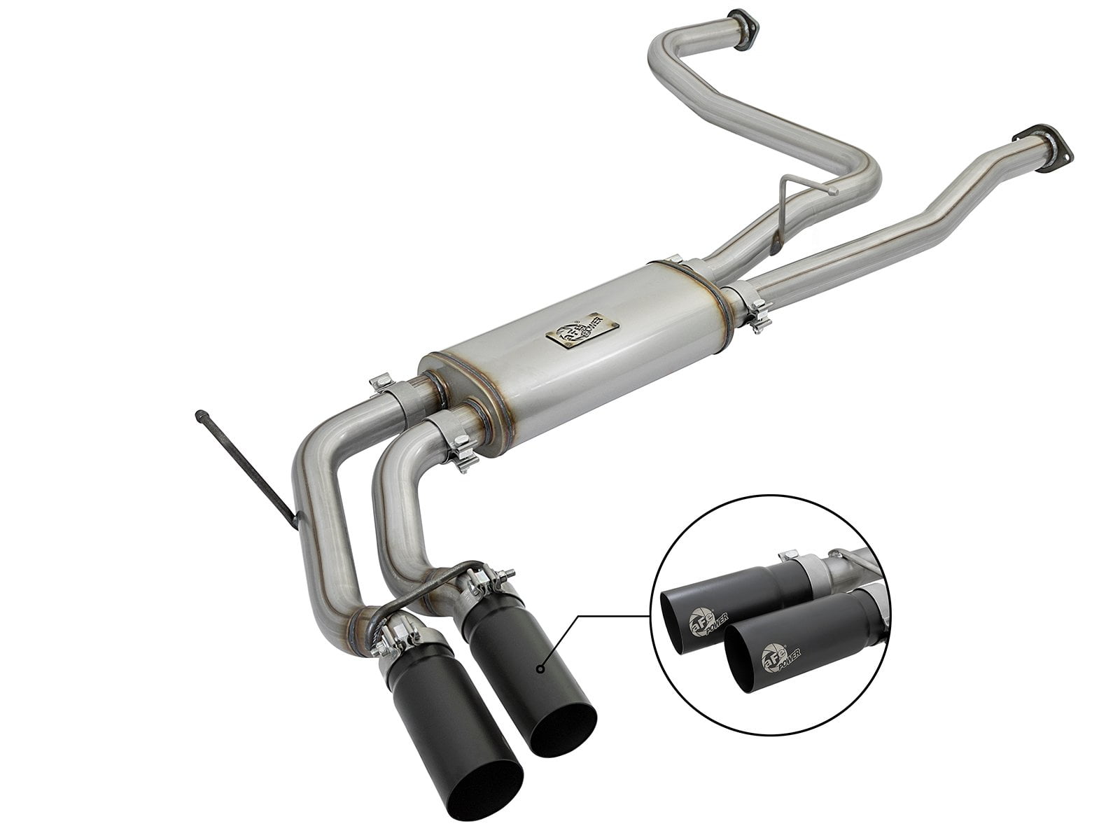 aFe POWER Rebel Series 2-1/2in 409 SS Cat Back Exhaust w/ Black Tips 16 ...