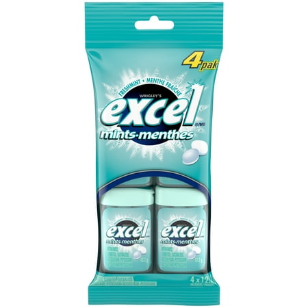 EXCEL, Fresh Mint Flavoured Mints, 12.2g, 4 Packs, 4 Packs, 12.2g ...