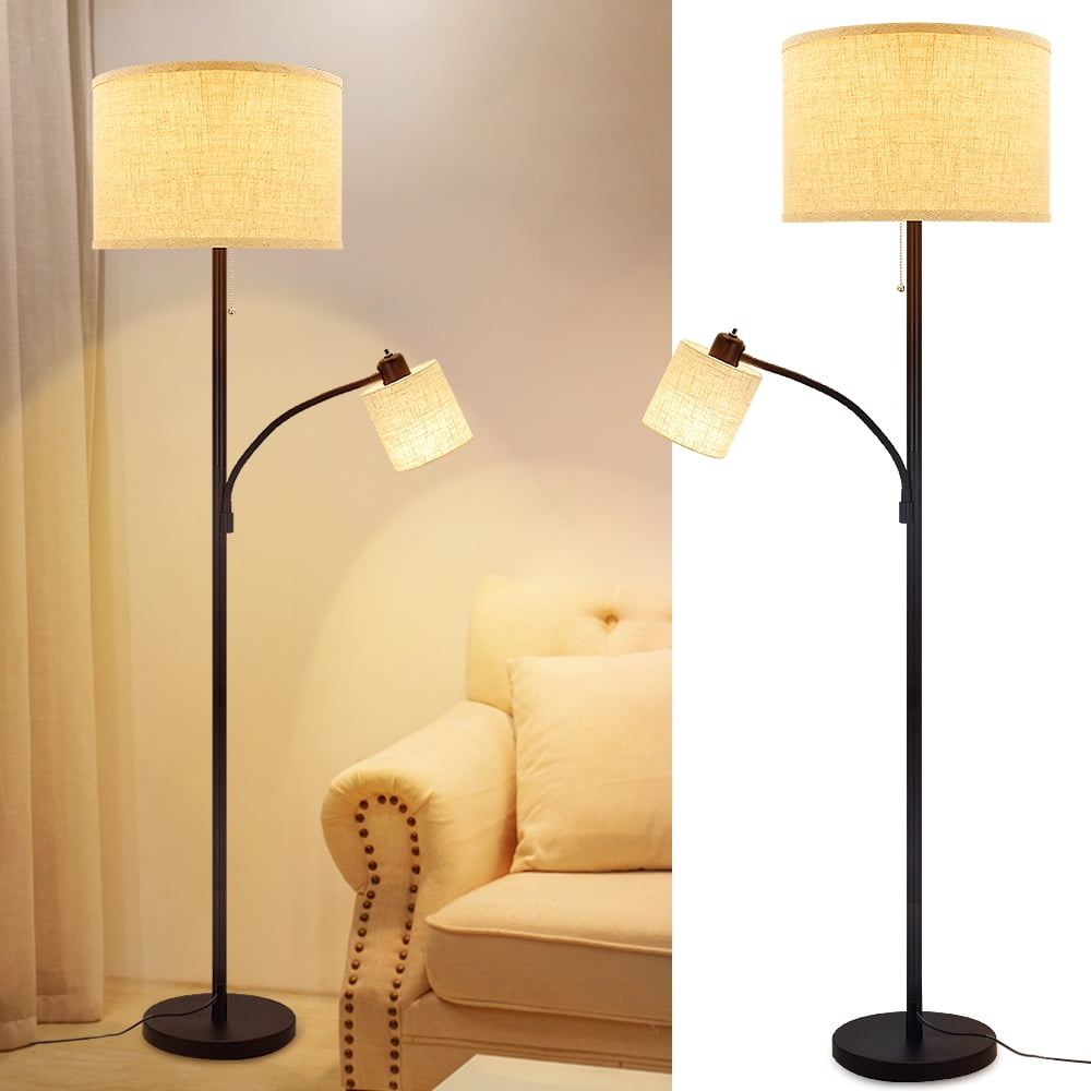 Depuley LED Standing Floor Lamp with Adjustable Side Light, Mid-Century ...