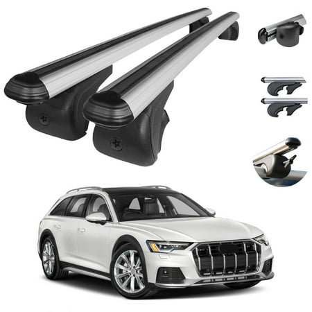 Roof Rack Cross Bars Luggage Carrier Alu. Silver For Audi A6 Allroad ...