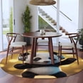Panda Round Living Room Rugs 5 ft, Abstract Headphone Panda Shiny Light ...