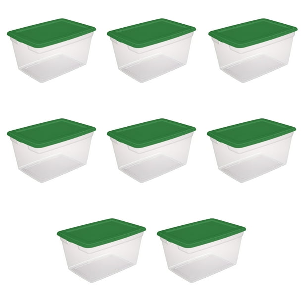Sterilite 58 Qt. Storage Box Plastic, Elf Green, Set of 8 - Walmart.com