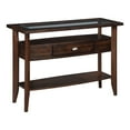 Furniture of America Garth 1-Drawer and 2-Shelf Wood Dark Walnut Sofa ...