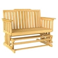 2-Person Patio Swing Glider Bench, Wood Rocking Chair Loveseat for ...