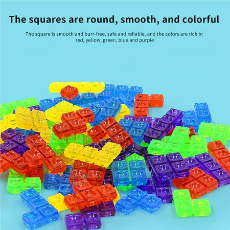 Plastic Blocks Puzzle Brain Teasers Toy Tangram Jigsaw Intelligence ...